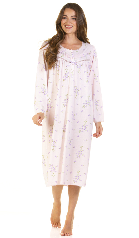 La Marquise Primrose In Bloom Cotton Rich Long Sleeve Nightdress ...