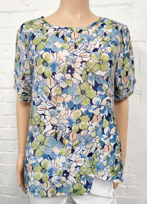Superfine Viscose Floral Print Top - Suzanne Charles