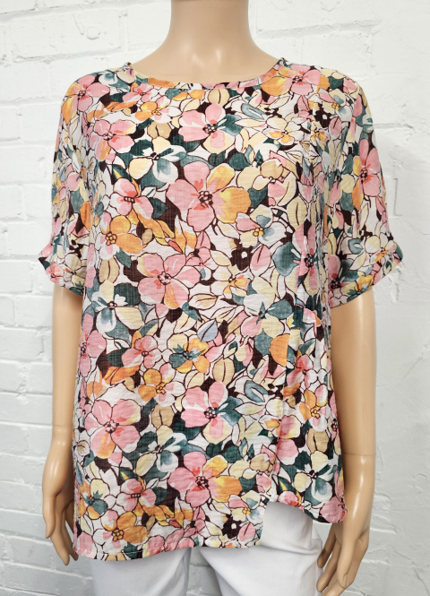 Superfine Viscose Floral Print Top - Suzanne Charles