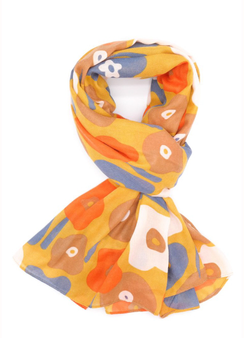 Pure Fashions Modern Flower Print Scarf - Suzanne Charles