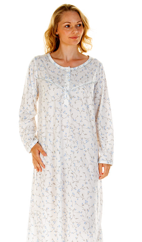 La Marquise Everyday Floral Long Sleeve Long Length Nightdress ...