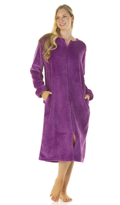 La Marquise Midnight Tulip Zip Through Robe - Suzanne Charles