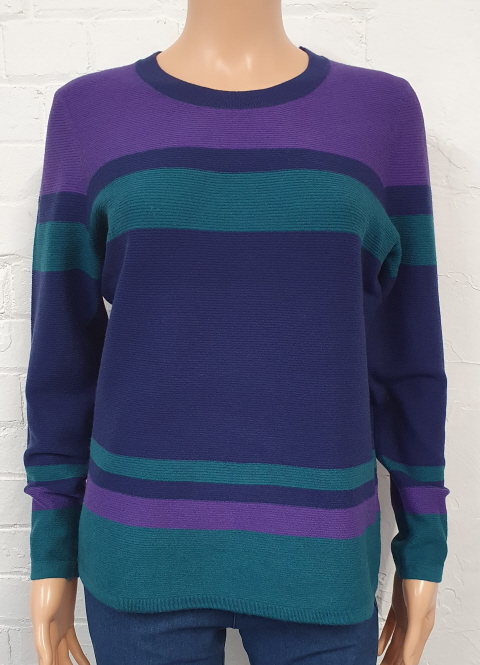 Mudflower Stripe Ribbed Jumper - Suzanne Charles