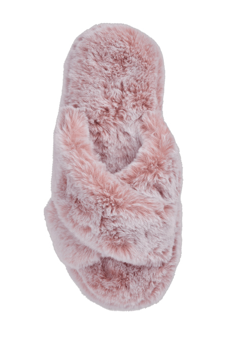 Jo & Joe Ladies Cosy Pink Peep Toe Mule Slippers - Suzanne Charles