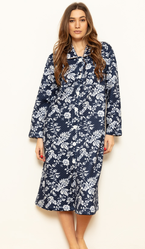 Cottonreal MidnightFern 100% Cotton Quilted Housecoat - Suzanne Charles