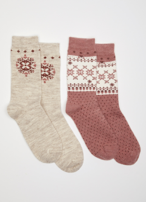 Damart Pack of 2 Thermolactyl Snowflake Socks - Suzanne Charles