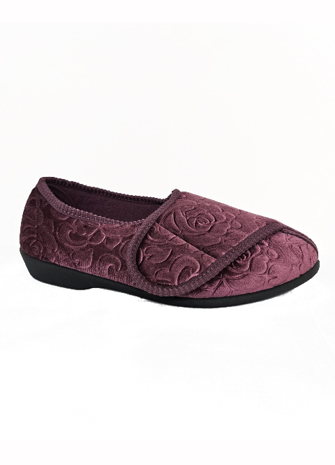 Jo & Joe Ladies Doreen Flower Embossed Touch & Close Slippers - Suzanne ...
