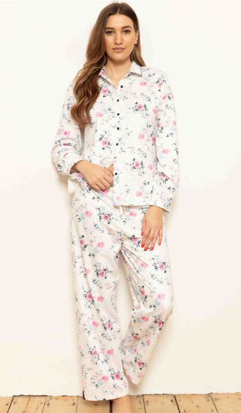 English Rose 100% Cotton Fleece Pyjamas - Suzanne Charles