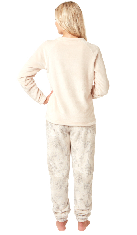 Indigo Sky Cheetah Embroidered Fleece Pyjama - Suzanne Charles