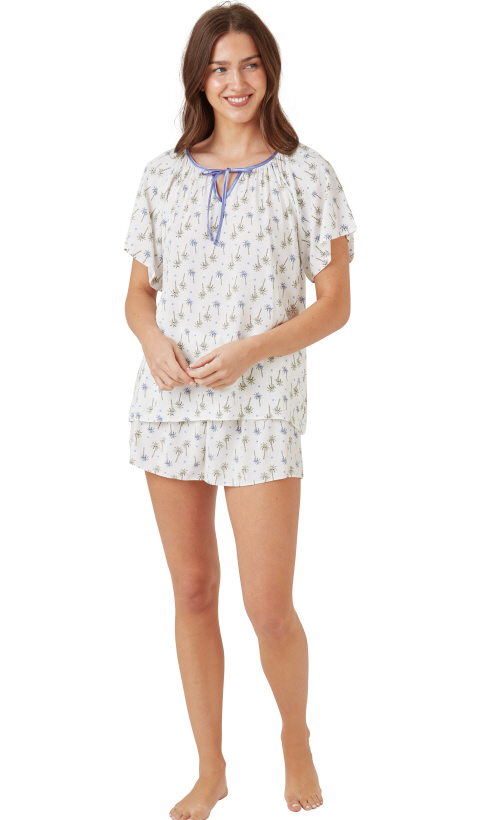 Indigo Sky Palm Short Pyjama Set - Suzanne Charles