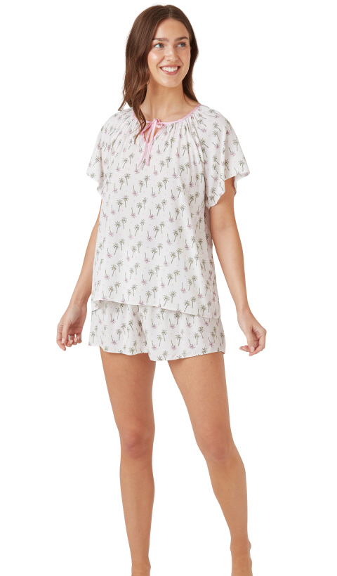 Indigo Sky Palm Short Pyjama Set - Suzanne Charles