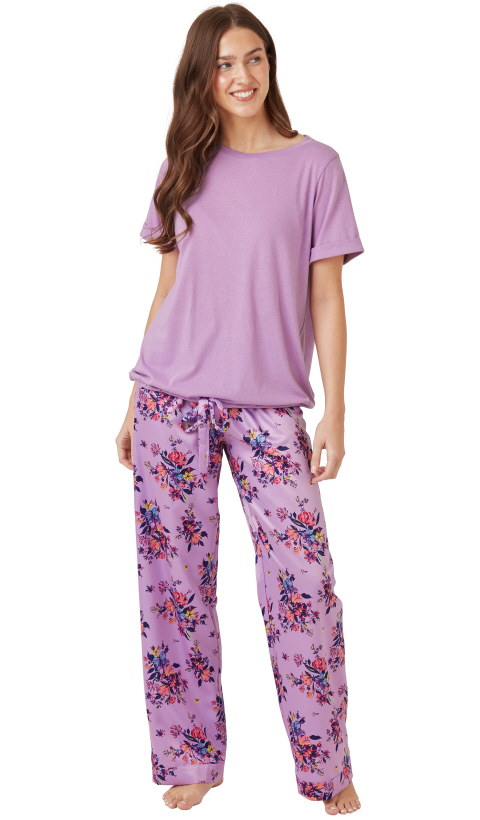 Indigo Sky Satin Floral Range Pyjama - Suzanne Charles