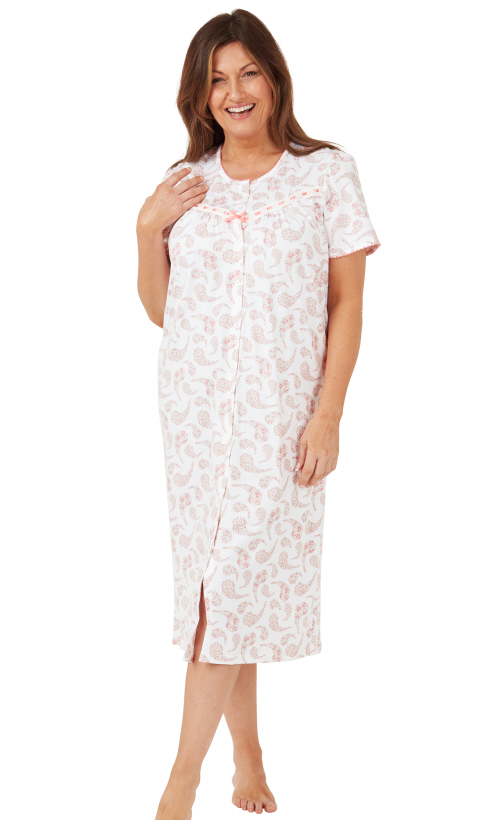Marlon Paisley Range Short Sleeve Button Through Nightdress - Suzanne ...