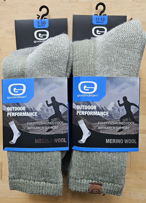 Mens Guardian Outdoor Performance Merino Wool Socks 2 Pack - Suzanne ...