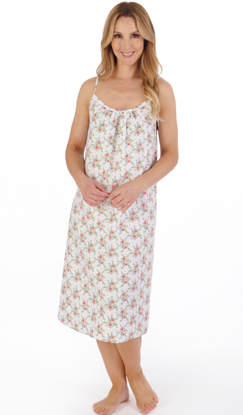 Slenderella Woven Cotton Pretty Flowers Strappy Nightdress - Suzanne ...