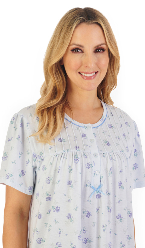 Slenderella Floral Burst Short Sleeve Nightdress - Suzanne Charles