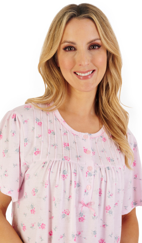 Slenderella Floral Burst Short Sleeve Nightdress - Suzanne Charles