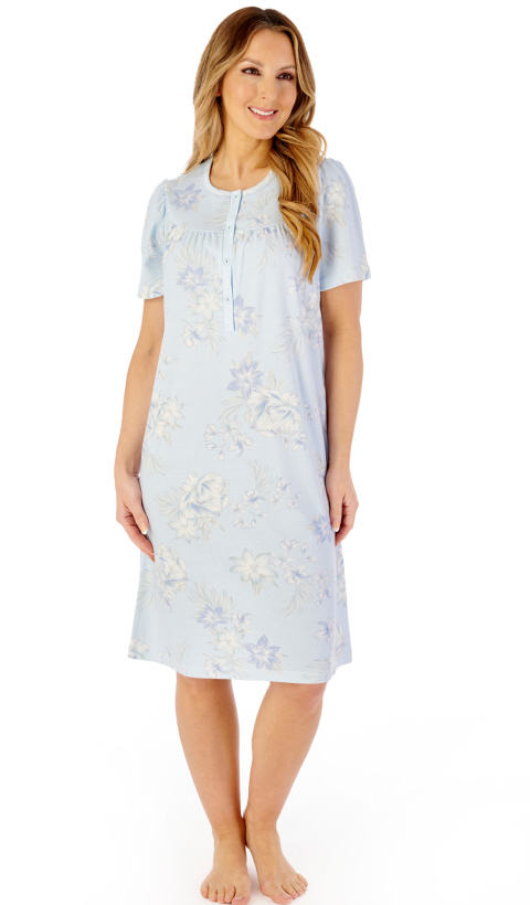 Slenderella Floral Short Sleeve Nightdress - Suzanne Charles