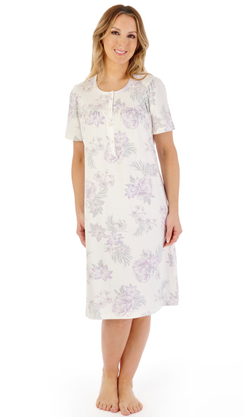 Slenderella Floral Short Sleeve Nightdress - Suzanne Charles