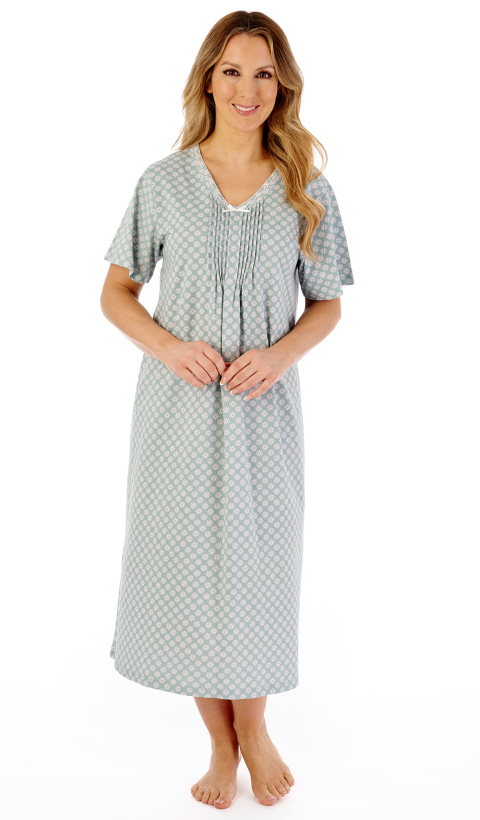 Slenderella Daisy Short Sleeve V-Neck Nightdress - Suzanne Charles