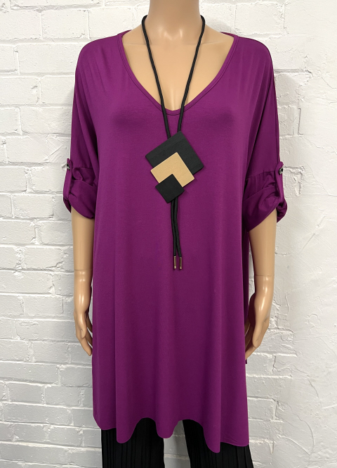 Mudflower Plain Top with Necklace - Suzanne Charles