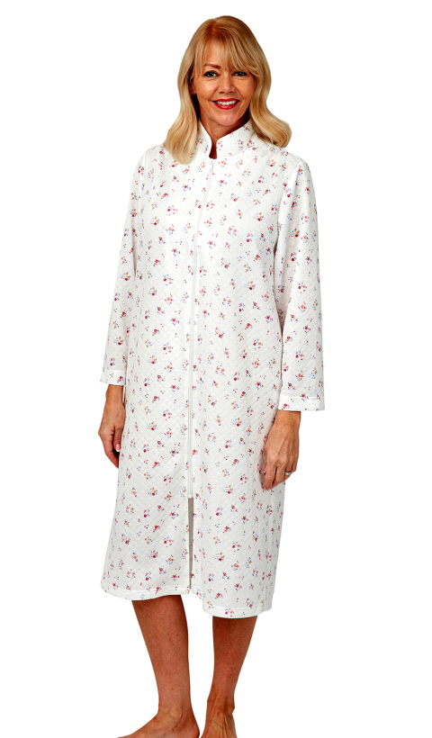 Marlon Penny Mock Quilt Zip Housecoat - Suzanne Charles