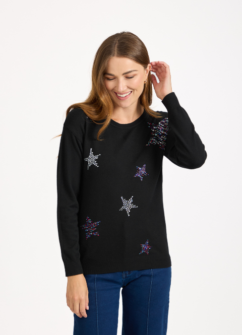Mudflower Diamante Star Jumper - Suzanne Charles